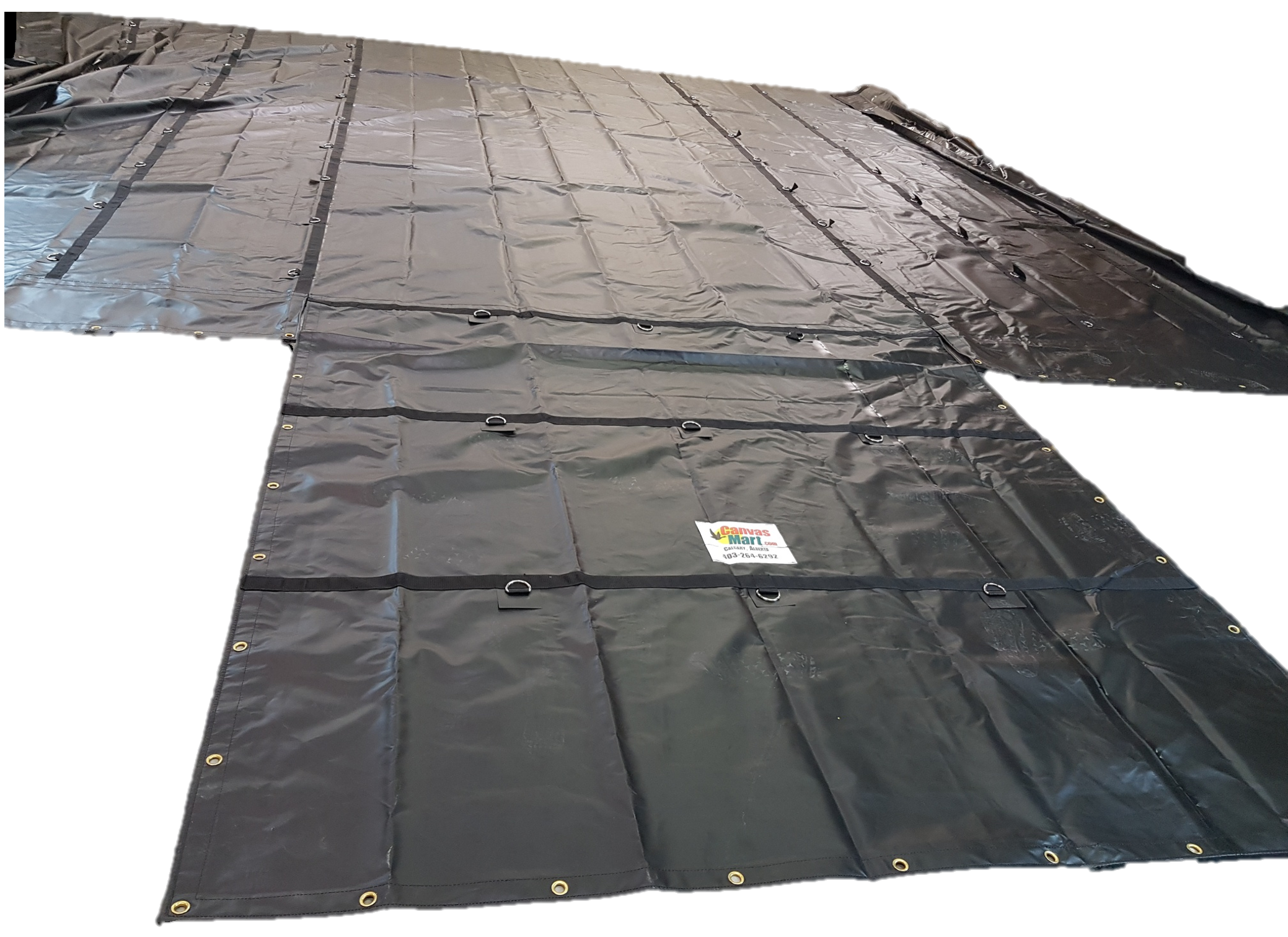 24' Wide x 28' Long Lumber Tarp With 8' x 8' Flap – CanvasMart